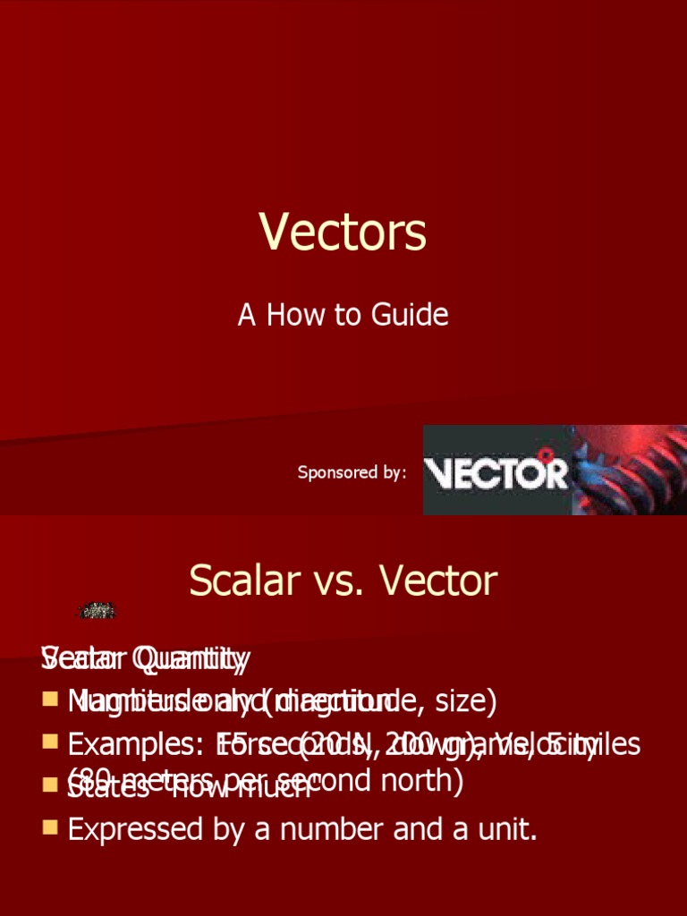 Vectors A How To Guide Pdf Euclidean Vector Velocity
