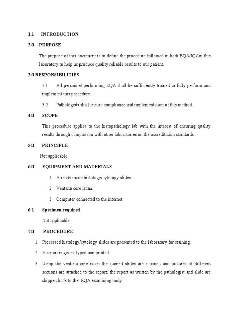 Eqa Sop | PDF | Histopathology | Pathology