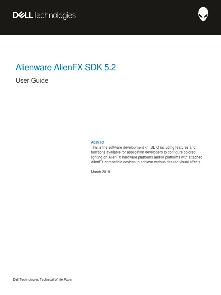 AlienFX SDK 5.2 User Guide | PDF | Library (Computing) | Parameter (Computer Programming)