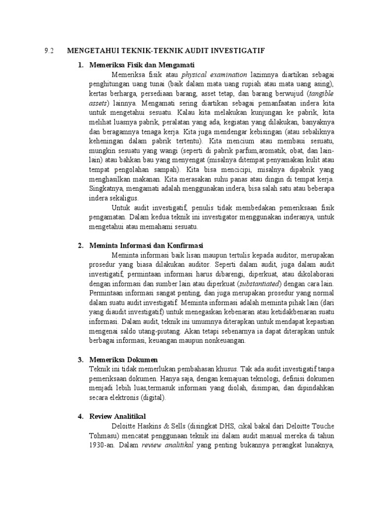 Teknik Audit Investigatif yang Efektif | PDF | Karier & Perkembangan ...