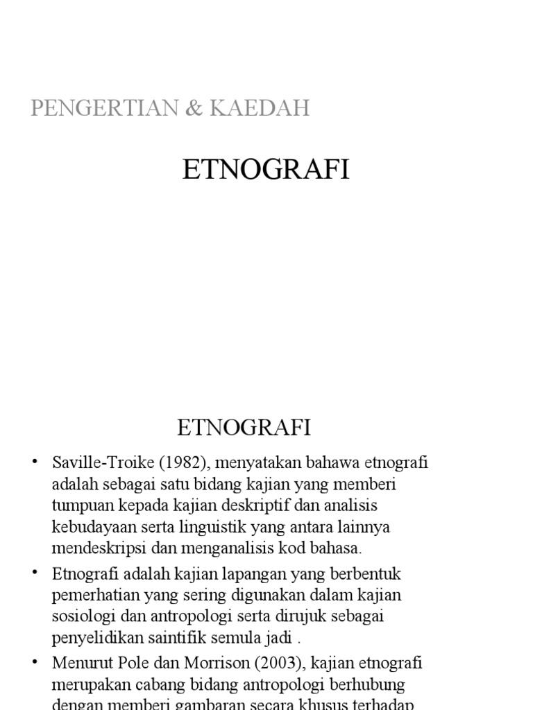 Etnografi 1 | PDF