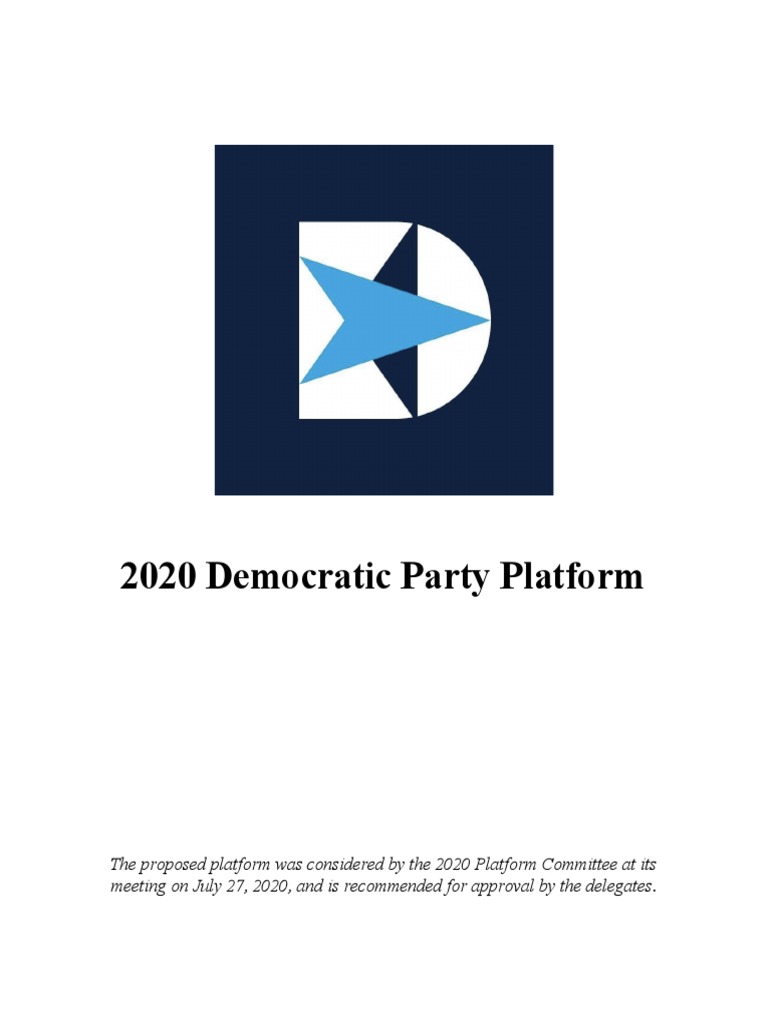2020 Democratic Party Platform Overview | PDF | Employment | Transport