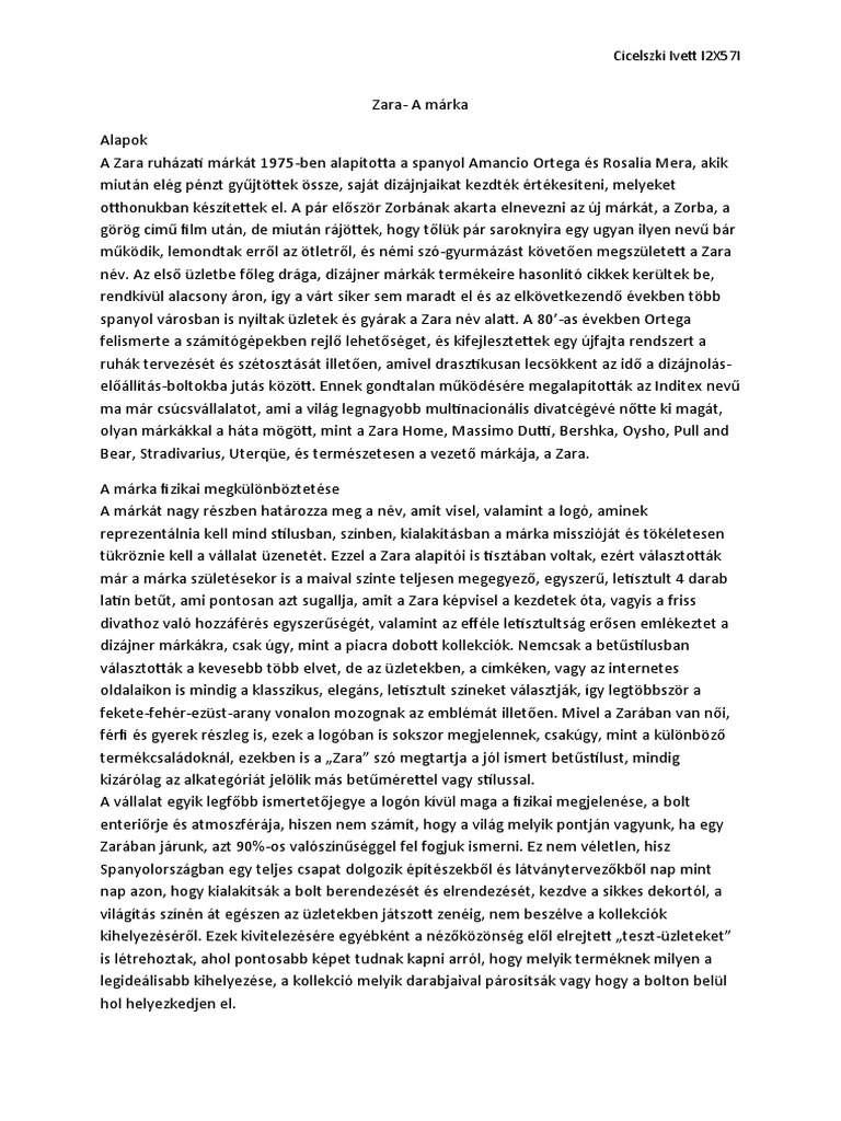 Zara - A Márka | PDF