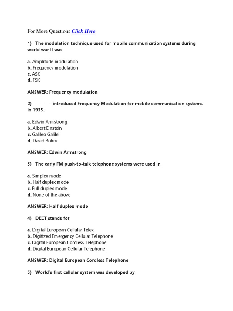 Mobile Communication Systems Quiz | PDF