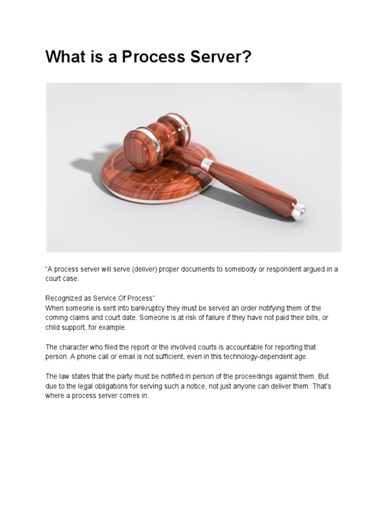 What Is A Process Server | PDF | Service Of Process | Summons