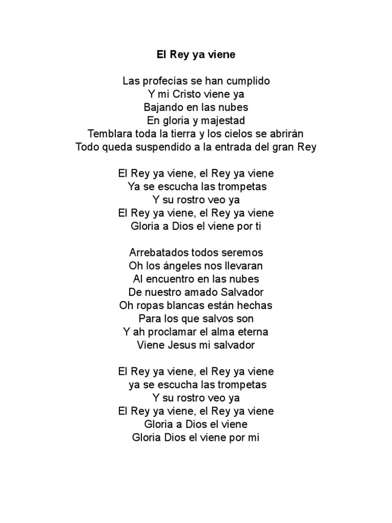 El Rey Ya Viene PDF | PDF