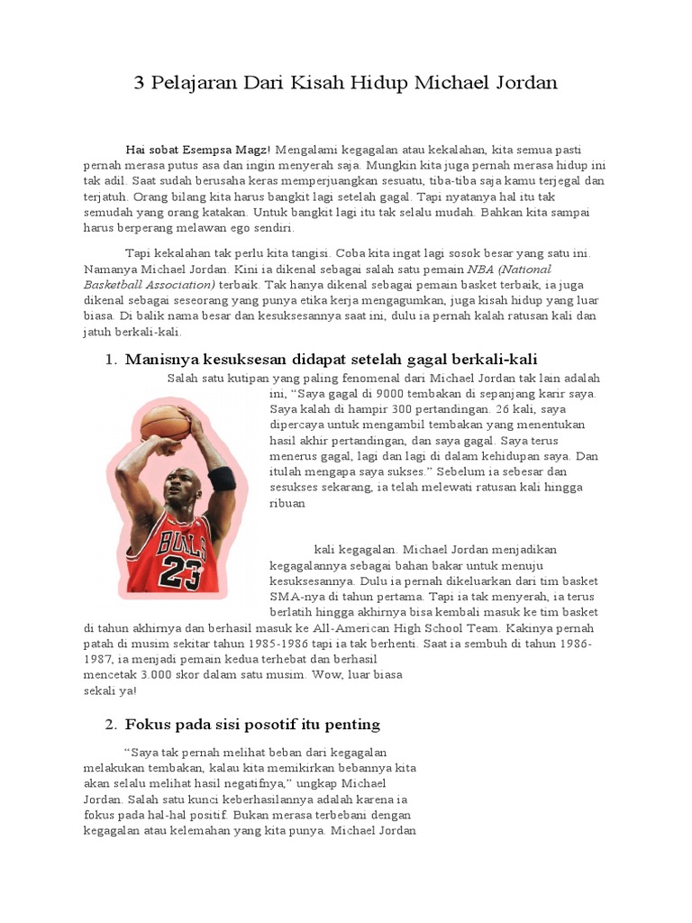 Pelajaran Hidup dari Michael Jordan | PDF