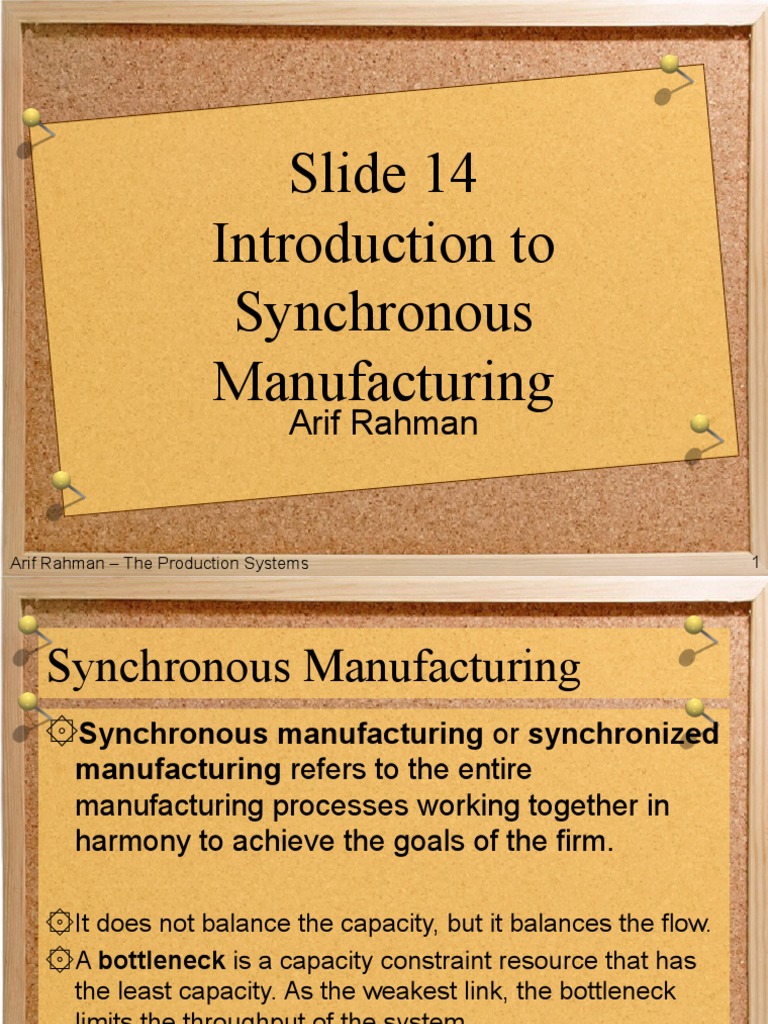 Slide 14 Introduction To Synchronous Manufacturing: Arif Rahman | PDF ...