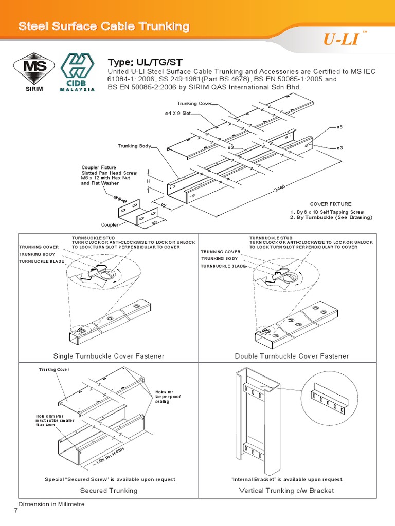 Cable Trunking PDF | PDF | Screw | Equipment