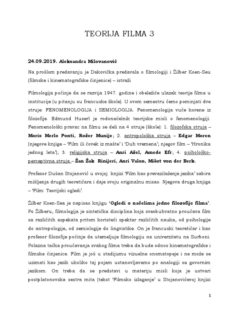 Teorija Filma 3 | PDF