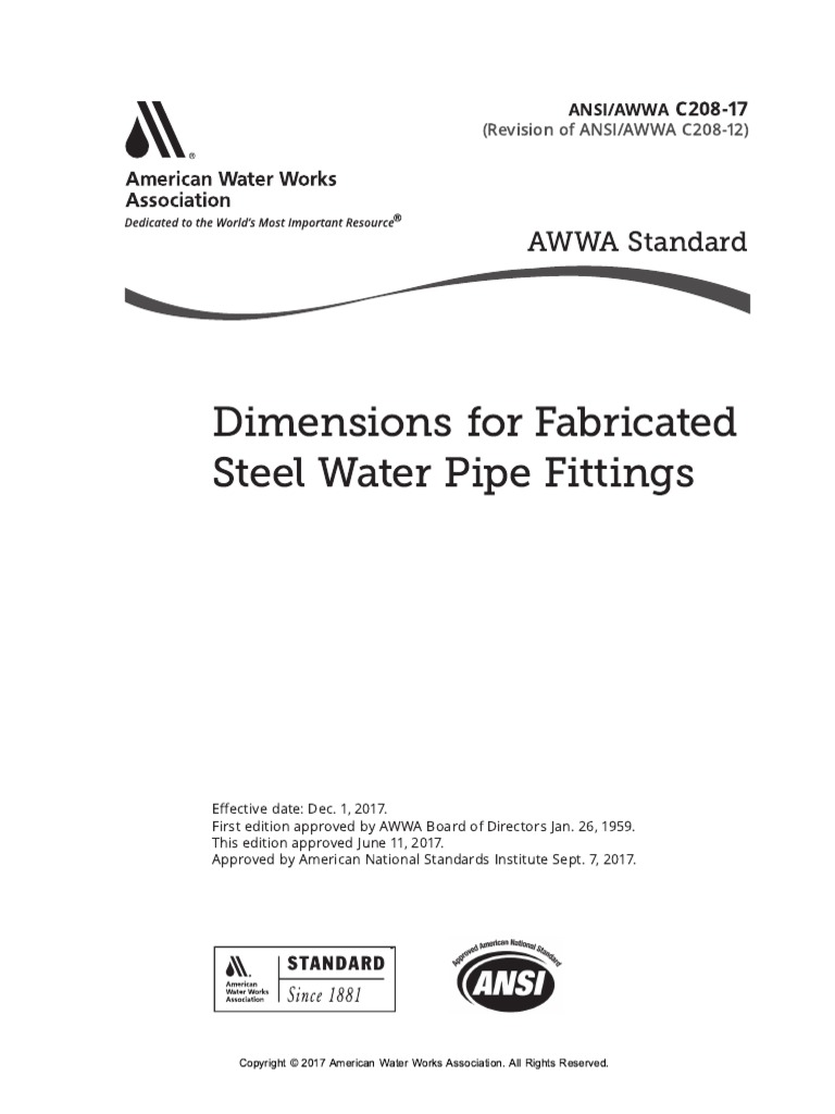 Awwa C208-17 | PDF | Hydraulic Engineering | Pipe (Fluid Conveyance)