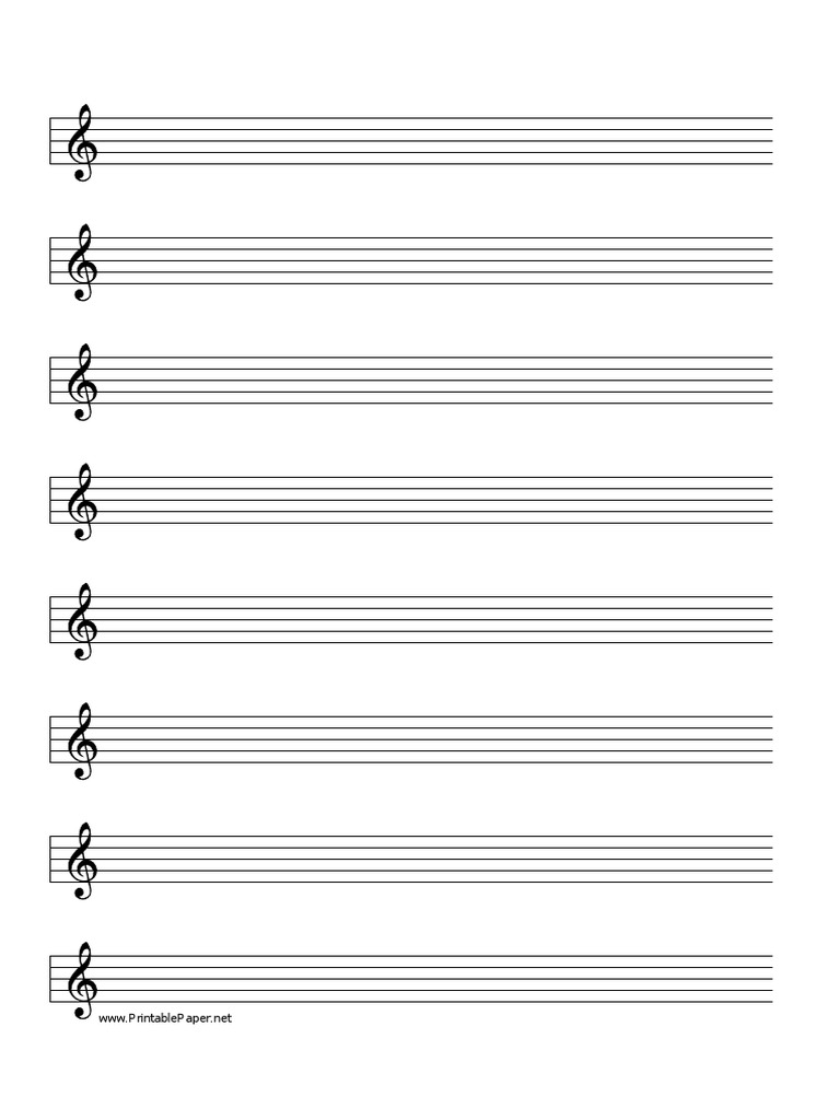 Treble Clef Manuscript (Blank) PDF | PDF