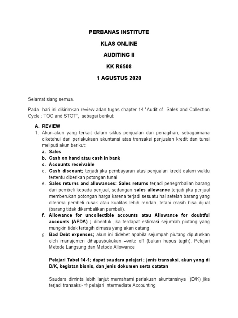 Review Auditing II Chapter 14 | PDF | Bisnis