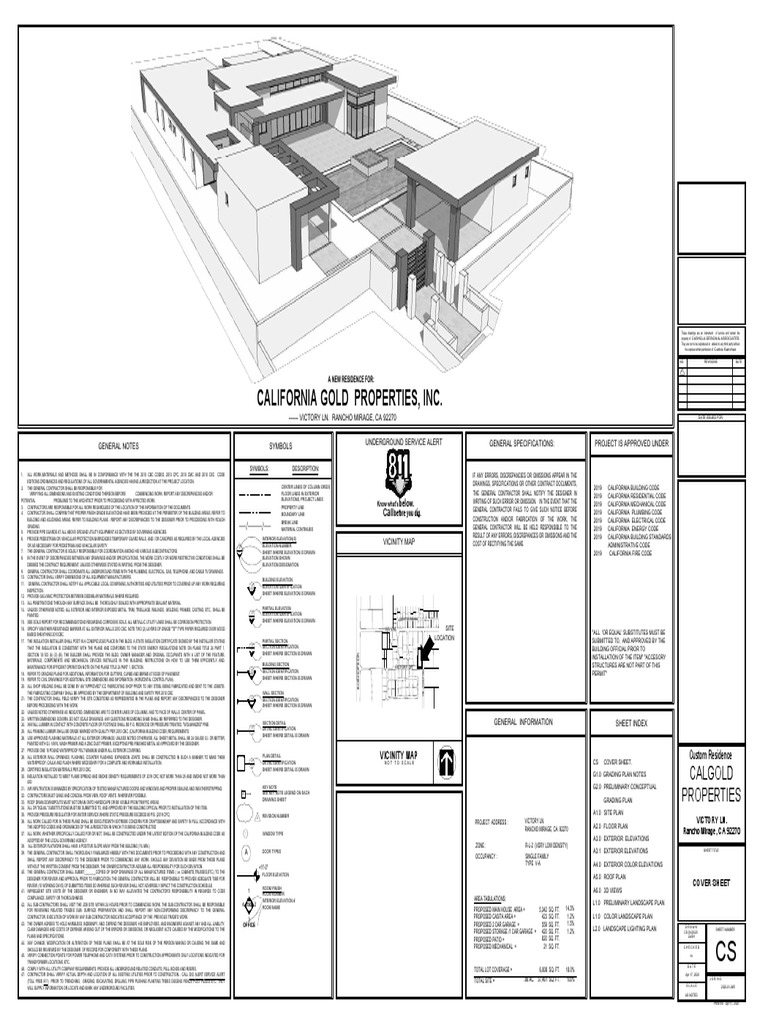 Residential Site Plan and General Notes for New Single-Family Residence ...