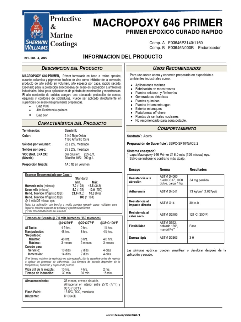 Macropoxy 646 Primer | Descargar gratis PDF | Pintar | Humedad relativa