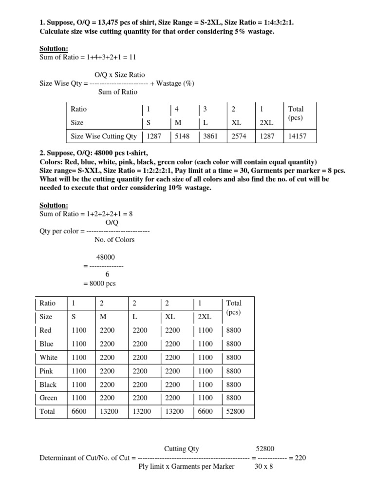 Math-Cut Order Planning | Download Free PDF | Ratio | Color