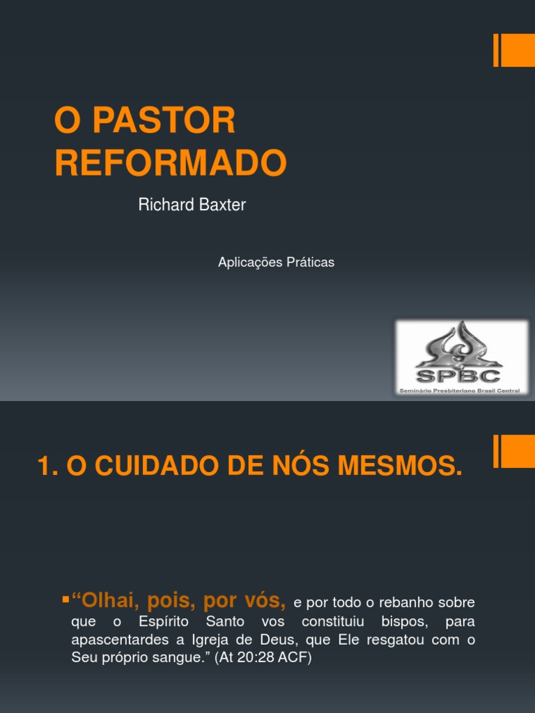 O Pastor Reformado - 1 | Download grátis PDF | Calvinismo | Jesus