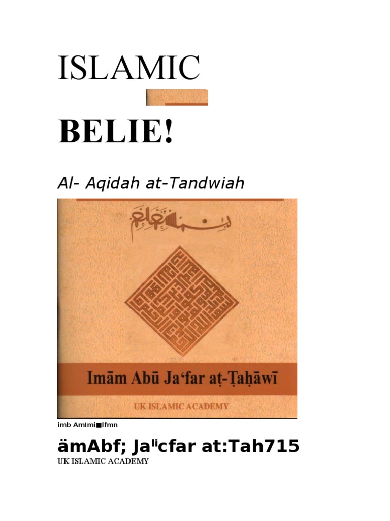 Al - Aqidah at - Tahawiah (Beliefs of Ahla Sunnah Wal Jama) | PDF ...