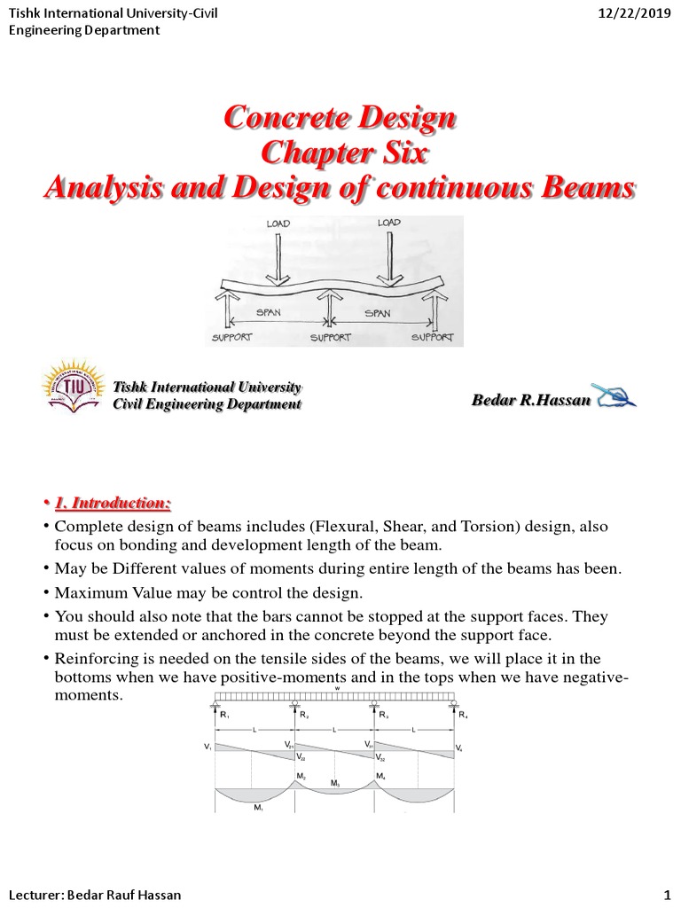 Design of Continuous Beams PDF | PDF | Beam (Structure) | Mechanics