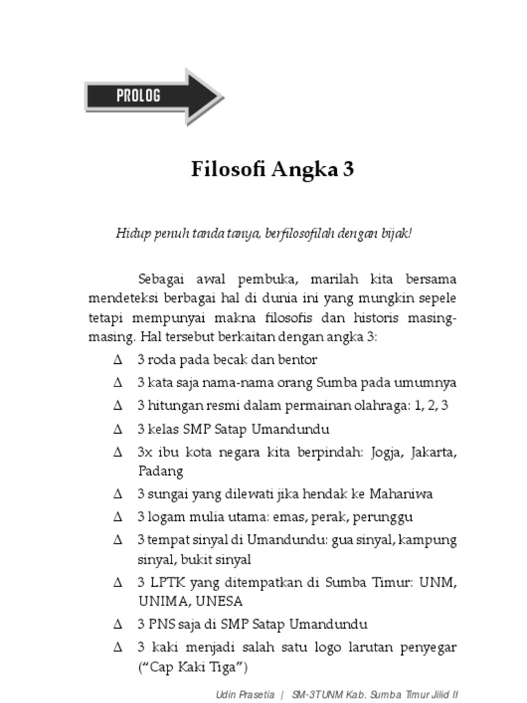 Prolog Bina Marga dan Filosofi Angka 3 | PDF | Ilmu Sosial