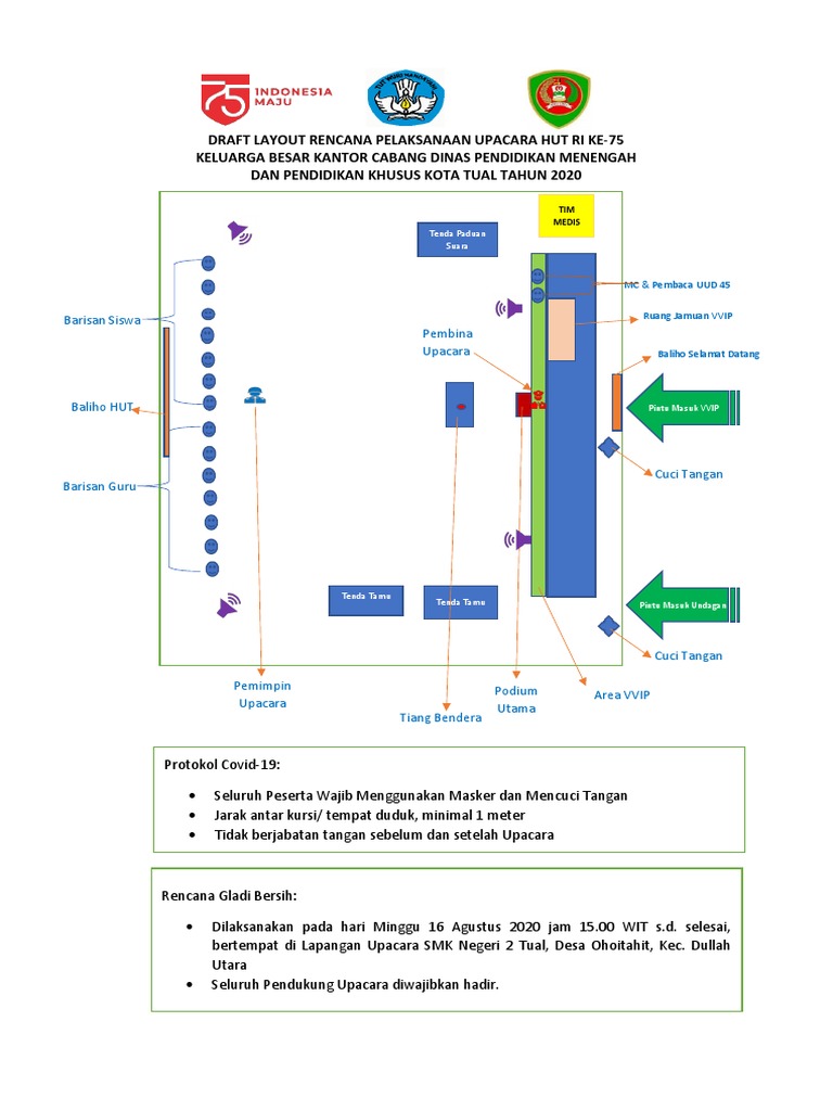 Revisi 3 Draft Layout Rencana Pelaksanaan Upacara Hut Ri Ke | PDF