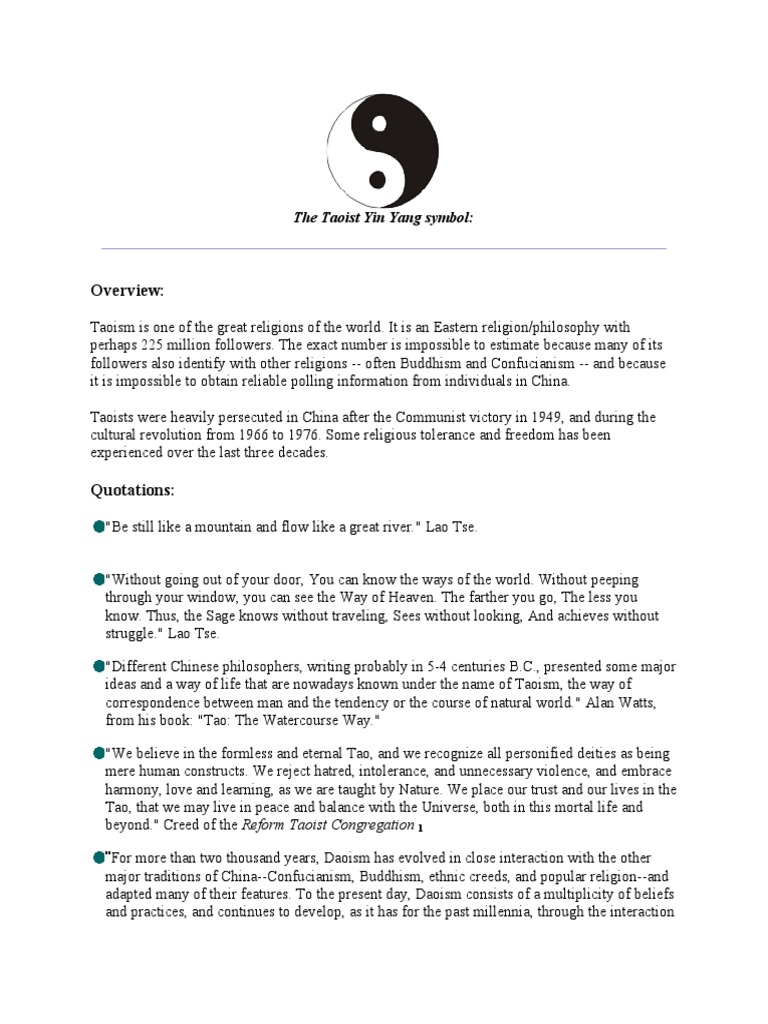 Understanding the Taoist Yin Yang Symbol | PDF | Laozi | Tao
