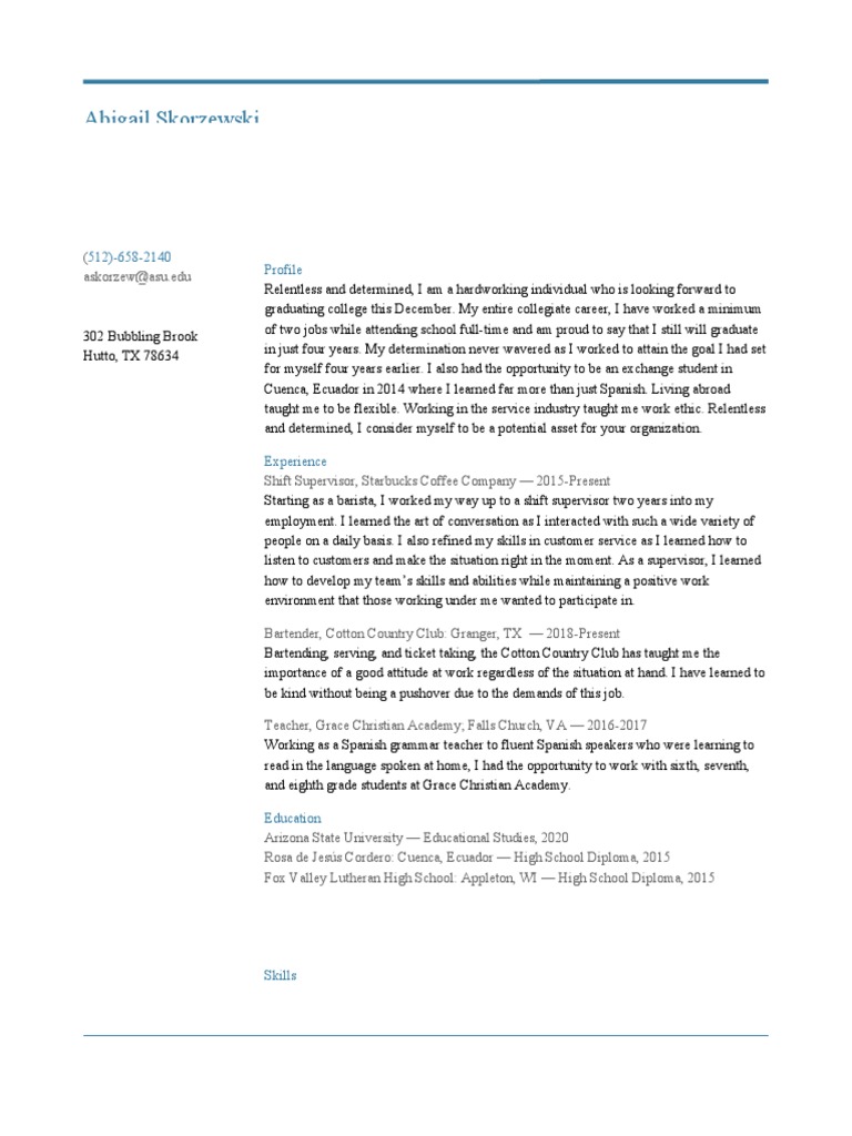 Resume Round 1 | PDF | Learning | Behavior Modification