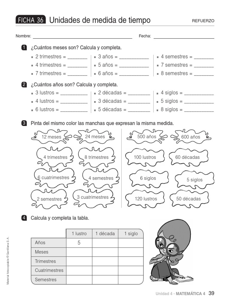 Unidades de TIEMPO PDF | PDF | Enseñanza de matemática