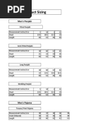 Sublimation Size Chart | PDF | Clothing | Fashion