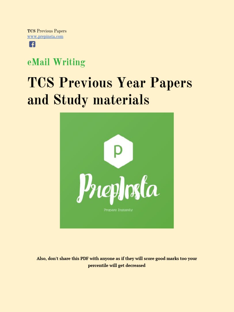 TCS Previous Year Papers and Email Writing Guide | PDF | Question ...
