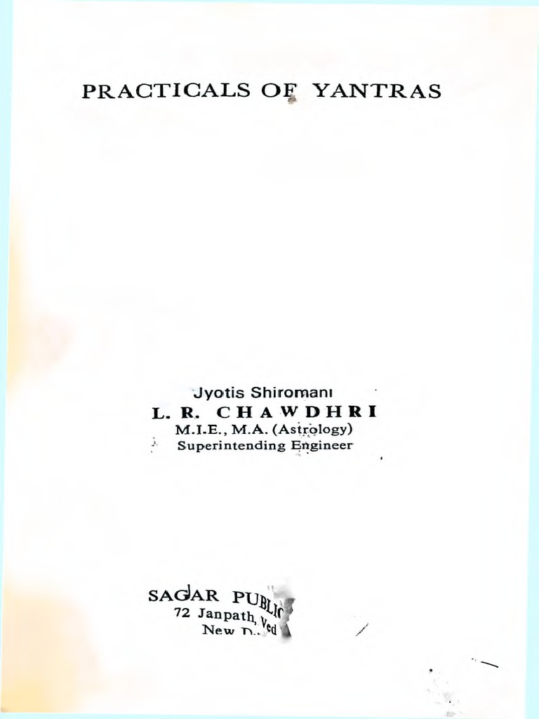 Practicals 0f Yantra | PDF | Pen | Planets In Astrology
