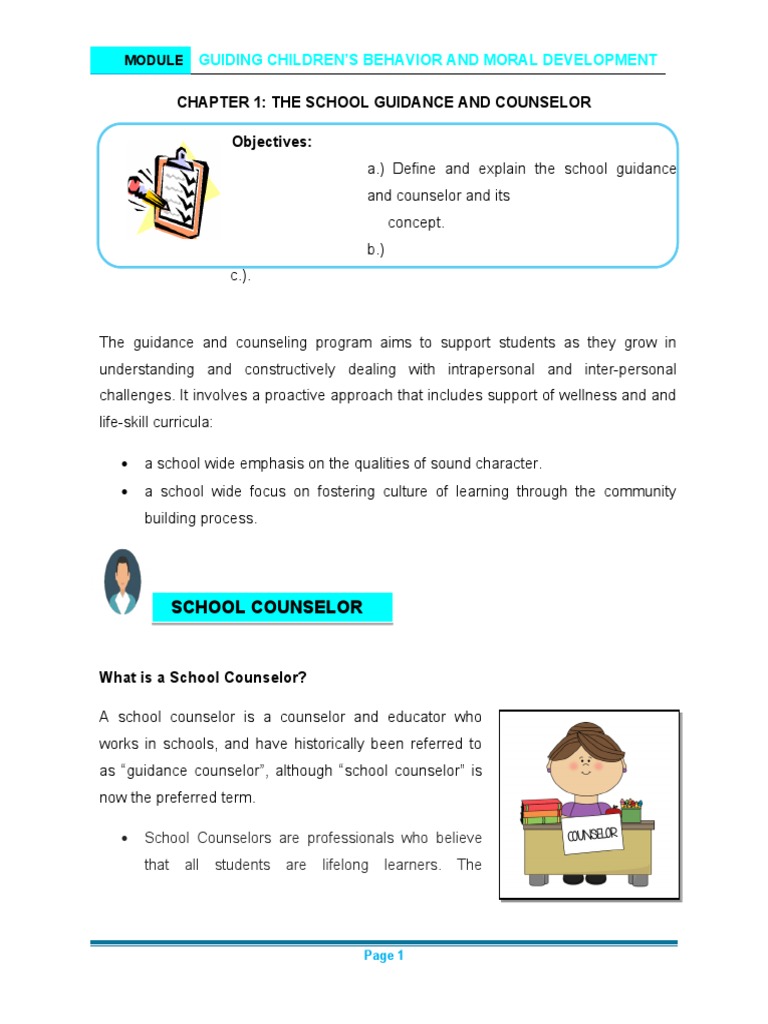 Chapter 1-The School Guidance and Counselor | PDF | School Counselor ...