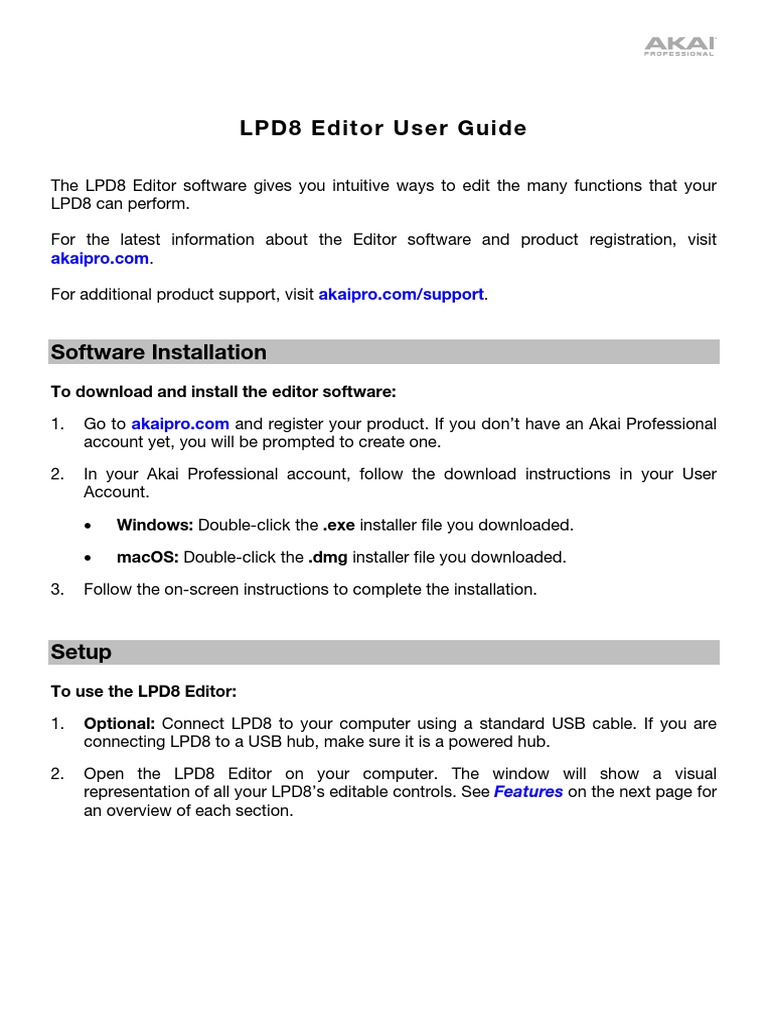 LPD8 Editor Software User Guide | PDF | Computer Program | Programming