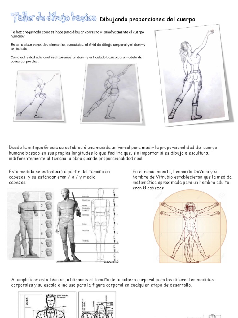 Dibujo Basico 3 Grid Dummy Y Proporciones Corporales Pdf Pdf