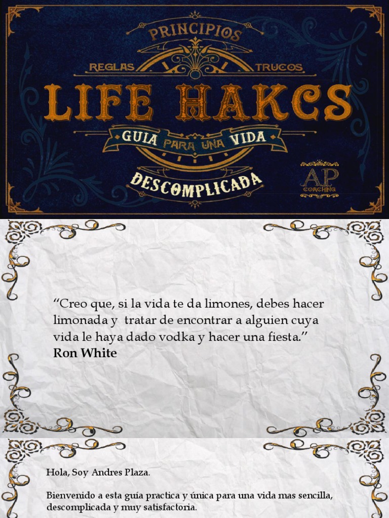 Lifehacks Guia para Una Vida Sin Complicaciones PDF | PDF | Felicidad ...