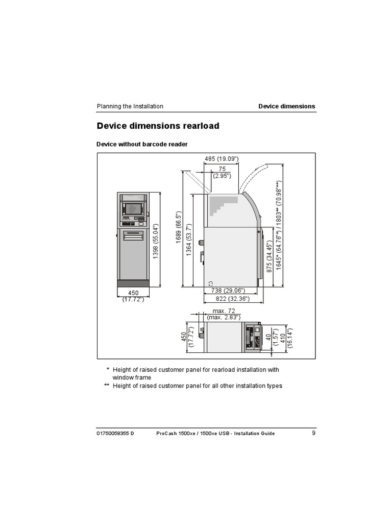 Device Dimensions Rearload: Planning The Installation | PDF | Wall ...