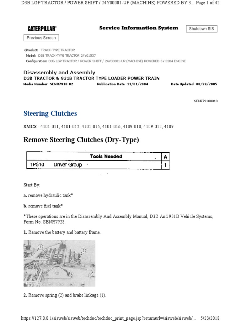 D3B Steering Clutch Disassembly | PDF | Nut (Hardware) | Clutch