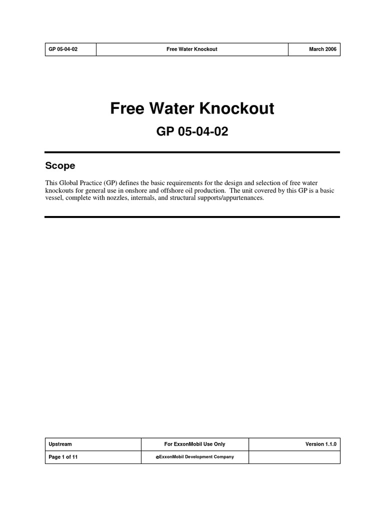 Free Water Knockout Design Guidelines | PDF | Valve | Pipe (Fluid ...
