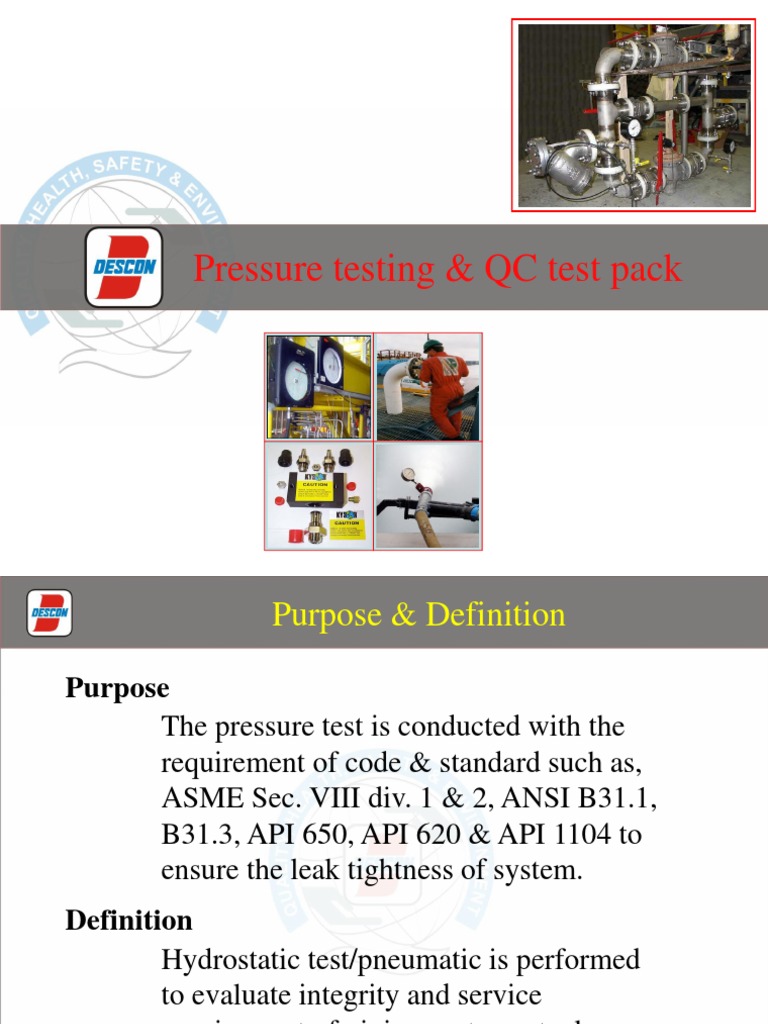 Pressure Testing & QC Test Pack | PDF | Pipe (Fluid Conveyance) | Valve