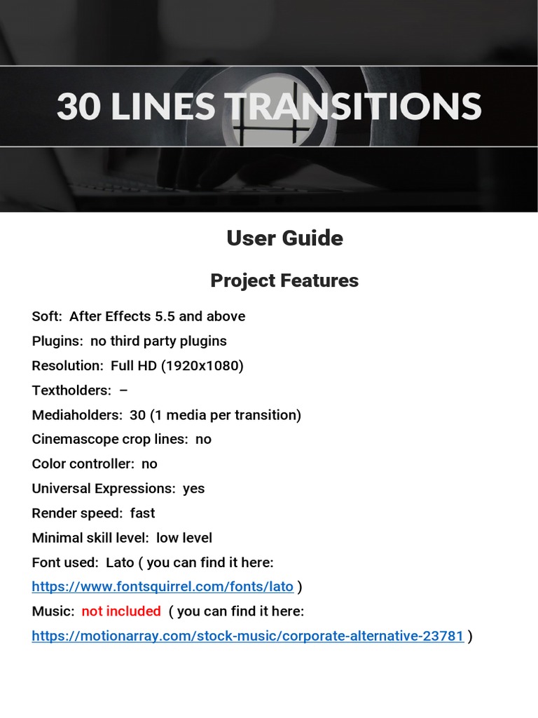 User Guide: Project Features | PDF