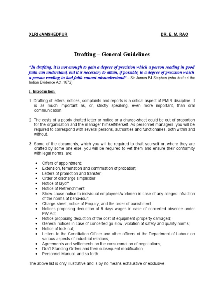 Drafting - Guidelines | Download Free PDF | Justice | Crime & Violence