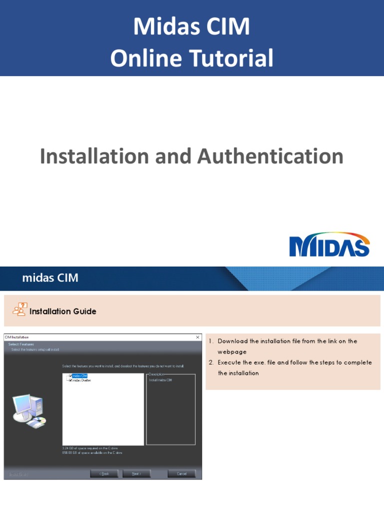 Midas CIM Online Tutorial: Installation and Authentication | PDF ...