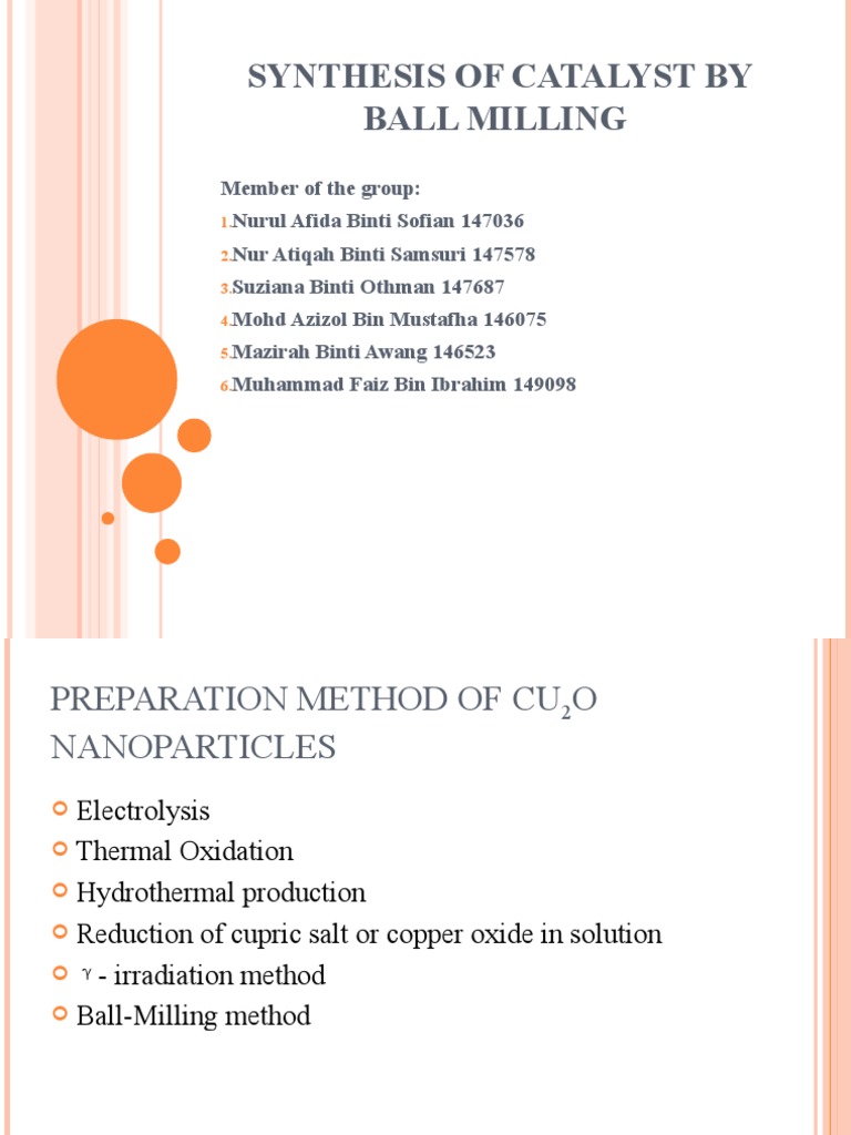 Synthesis of Catalyst by Ball Milling | Download Free PDF | Mill ...