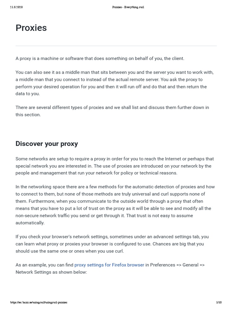 Proxies - Everything Curl | PDF | Proxy Server | Hypertext Transfer Protocol