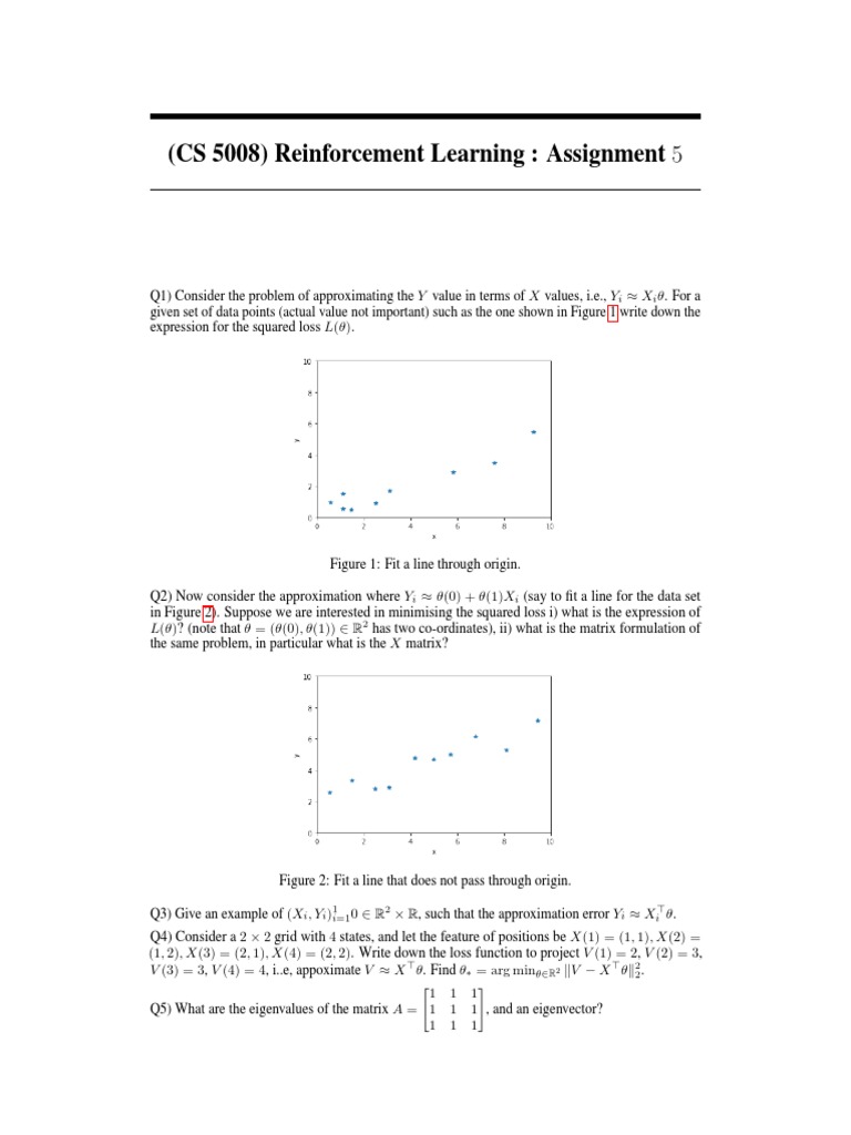 (CS 5008) Reinforcement Learning: Assignment 5 | PDF | Markov Chain | Eigenvalues And Eigenvectors
