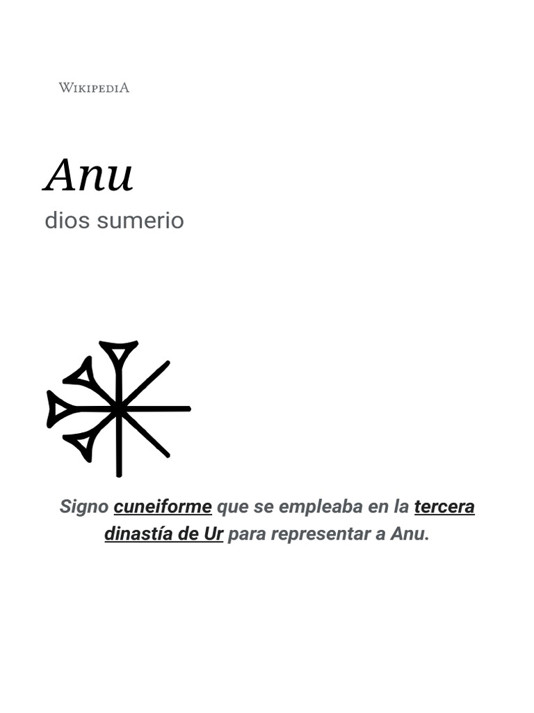 Dios Anu | PDF | Mitología del Medio Oriente | Mitología asiática