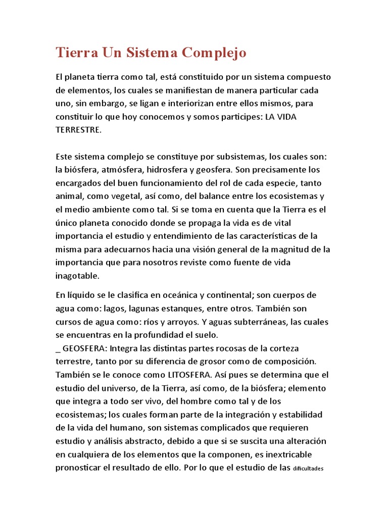 Tierra Un Sistema Complejo | PDF | Tierra | Estructura de la tierra