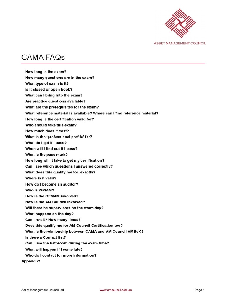CAMA Exam FAQs and Guidelines | PDF | Multiple Choice | Test (Assessment)