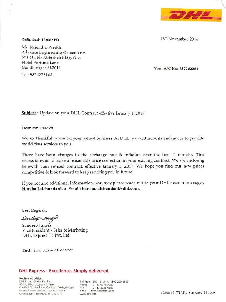 DHL Revised Rate11232016 PDF | PDF