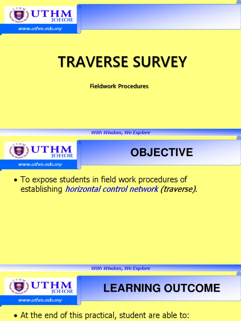 Field Procedures for Establishing a Horizontal Control Network through ...